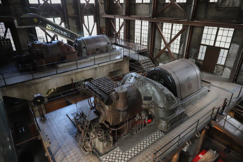 Engine of an Old Power Plant Stock Image - Image of electric, grunge ...