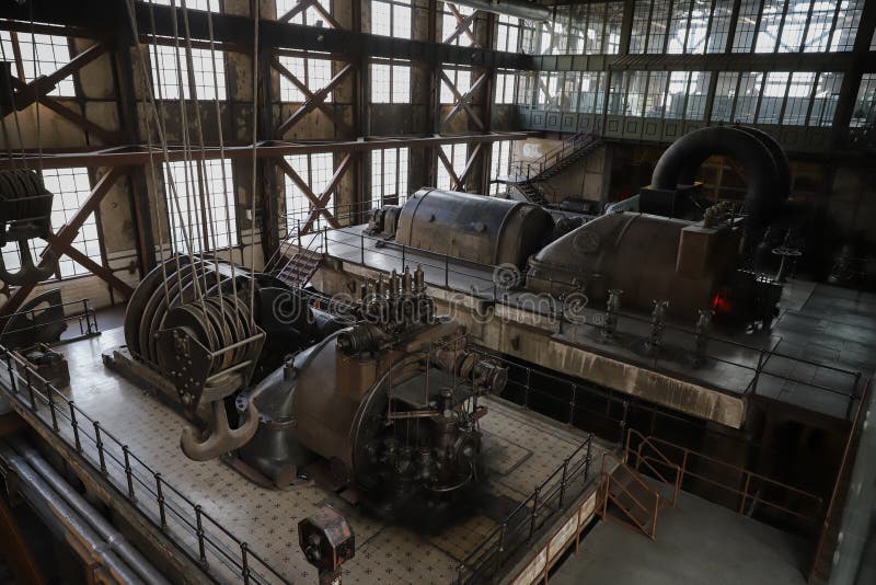 Engine of an Old Power Plant Stock Image - Image of empty, engine ...