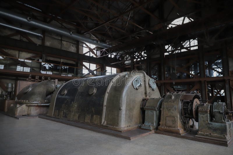Engine of an Old Power Plant Stock Image - Image of equipment, metal ...