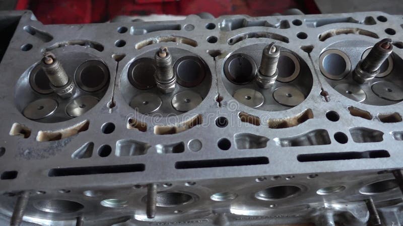 Old Engine Block of Car in a Workshop Stock Video - Video of engine ...