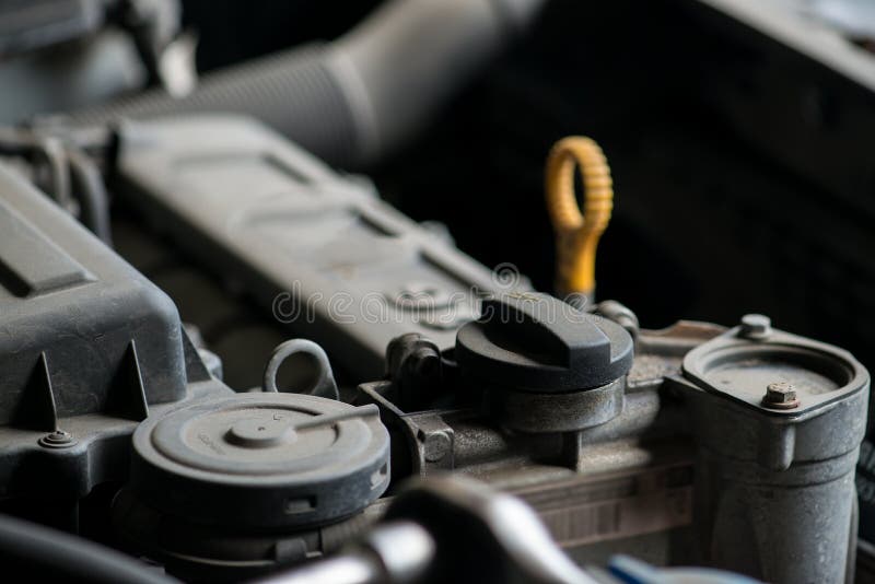 Old Engine of a Car and Dust on Engine Stock Photo - Image of ...
