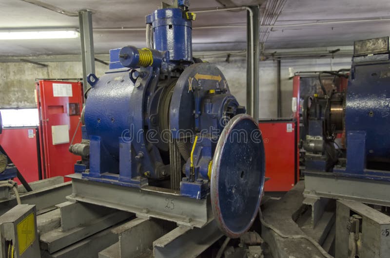 Old Engine Motor in a Machine Room Stock Photo - Image of steel, lift ...