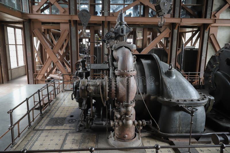 Engine of an Old Power Plant Stock Photo - Image of station, inside ...