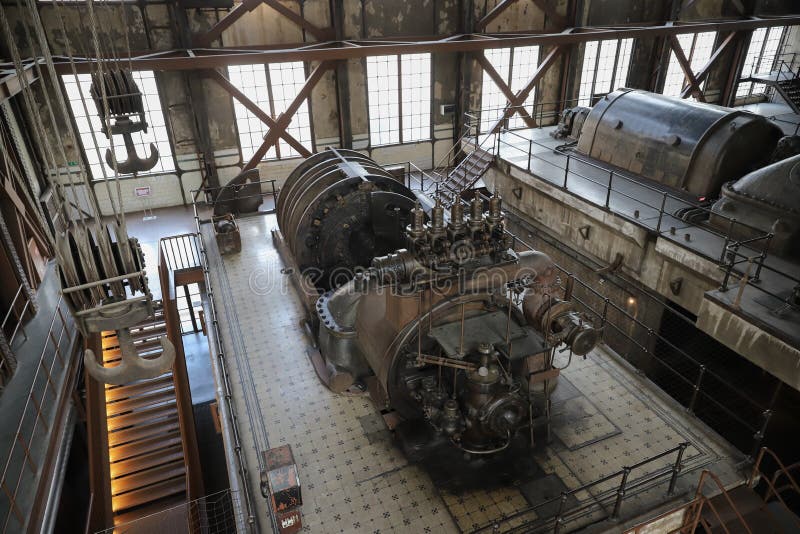 Engine of an Old Power Plant Stock Photo - Image of architecture ...