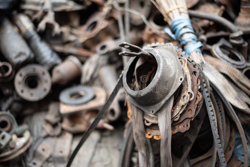 Old Engine Parts, Steel and Used Car Parts, for Engineering. Selective ...