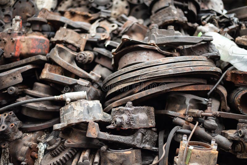 Old Engine Parts, Steel and Used Car Parts, for Engineering. Selective ...