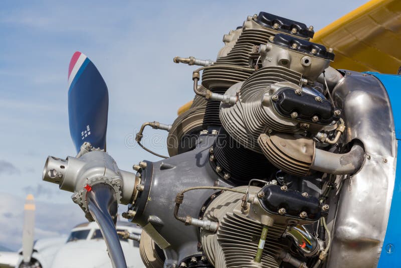 Old Engine and Propeller Aircraft Stock Photo - Image of ventilation ...