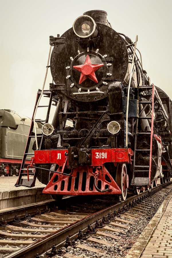 Old engine wth red star stock photo. Image of star, ladder - 107117058