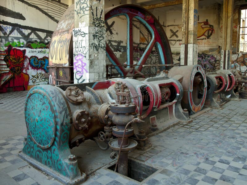 Old engine room stock photo. Image of dilapidated, hall - 18301202