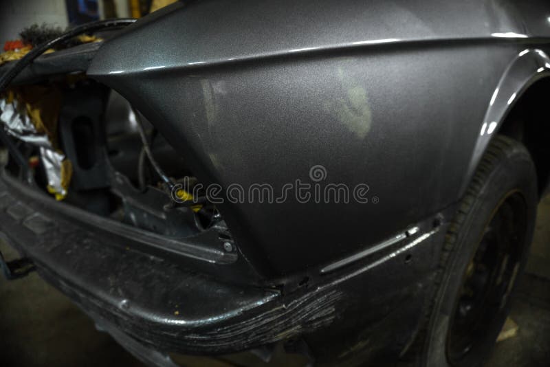 An Old Engine Under Old Gray Car Stock Image - Image of alloy ...