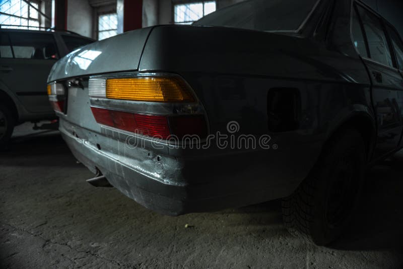 An Old Engine Under Old Gray Car Stock Photo - Image of cylinder ...