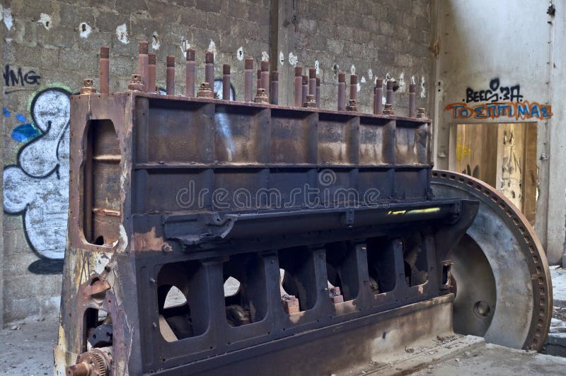 Old engine stock photo. Image of gear, abandoned, crank - 64382960
