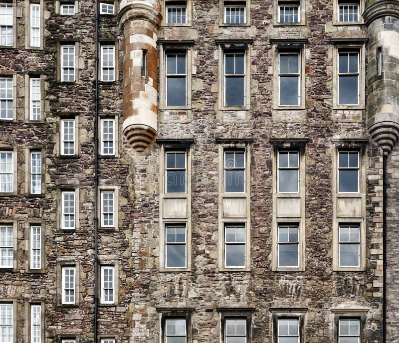 Old English Building Facade Stock Image - Image of house, windows ...