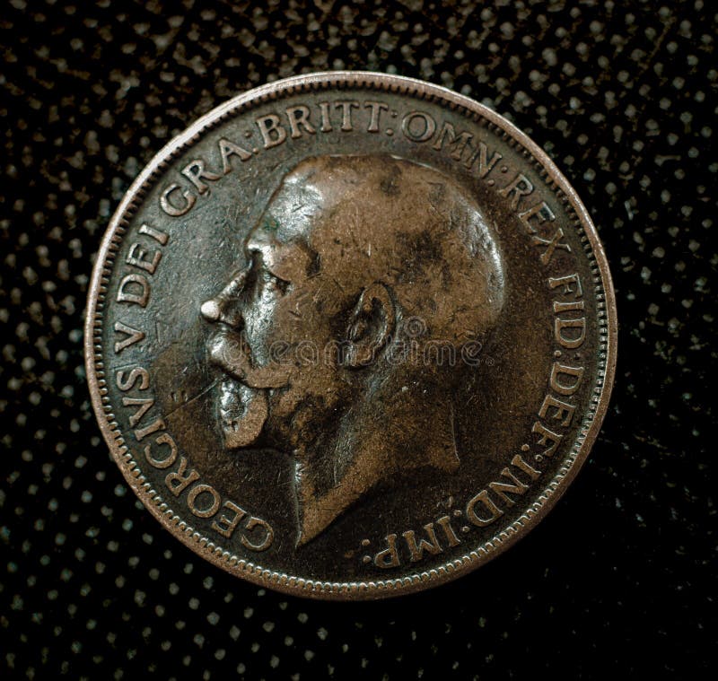 1912 Old English One Penny Coin Stock Image - Image of penny, 1912: ...