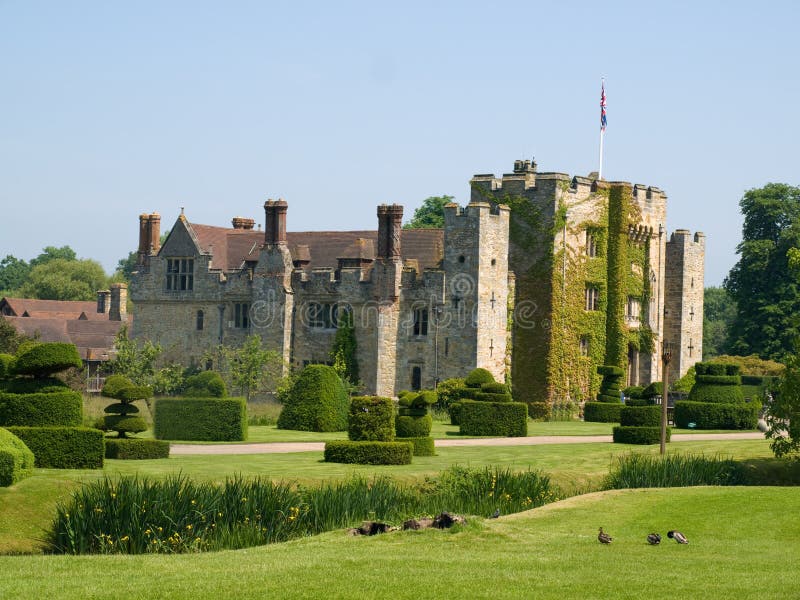 Old English Stone Built Historic Castle Stock Photo - Image of ...