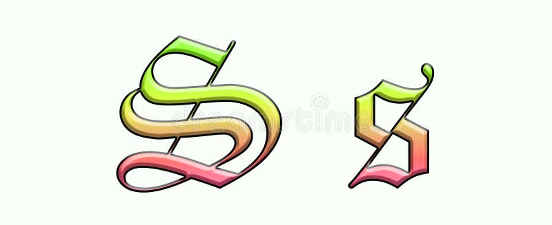 Old English Font Fonts Gradient Sans Serif Alphabet Letters Calligraphy ...