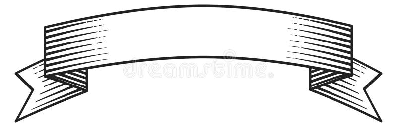 Ribbon Scroll Template. Engraved Vintage Label Banner Stock ...