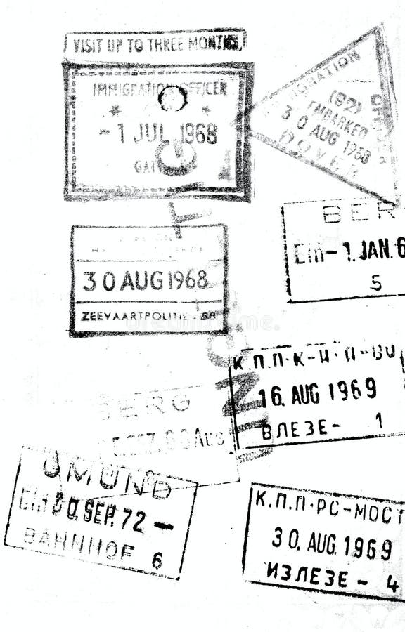 Old Entry and Exit Stamps stock image. Image of rectangles - 21837127