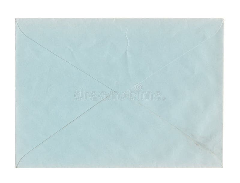 Vintage Blue Envelope Isolated Stock Photo - Image of office, blank ...