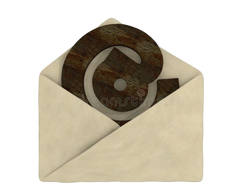 Old Envelope with E-mail Symbol Stock Illustration - Illustration of ...