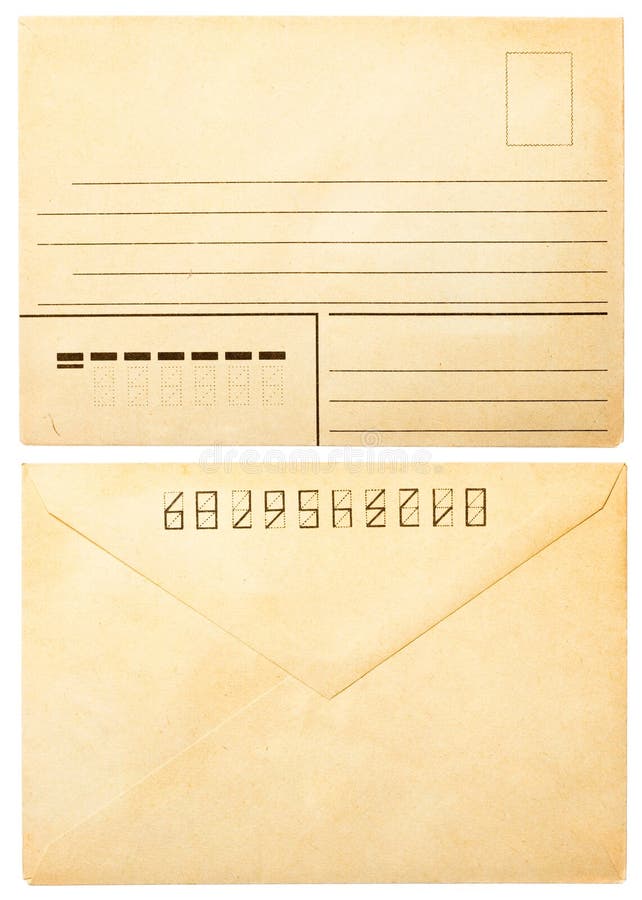 Old Envelope Front and Back Stock Photo - Image of document, brown ...