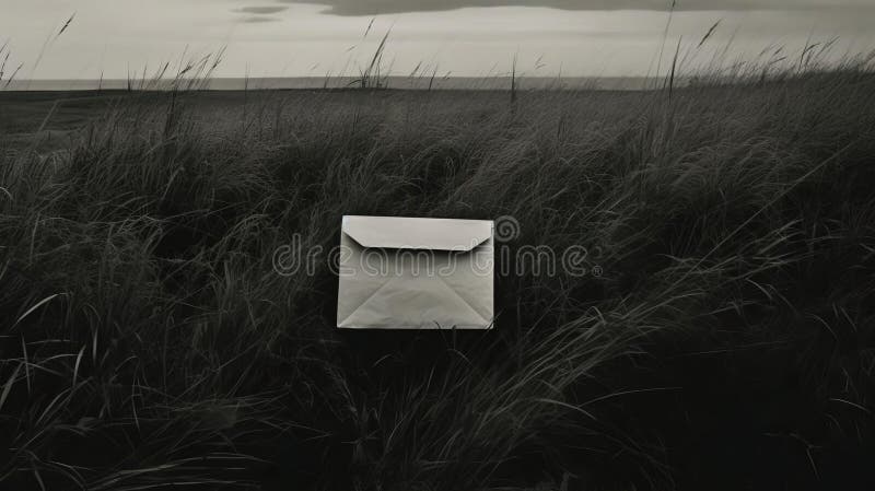 Distorted Vintage Kodak Film Photo of Old Envelope in Field Stock ...