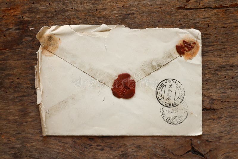 Old Envelope on a Original 1800s Wooden Background Stock Image - Image ...