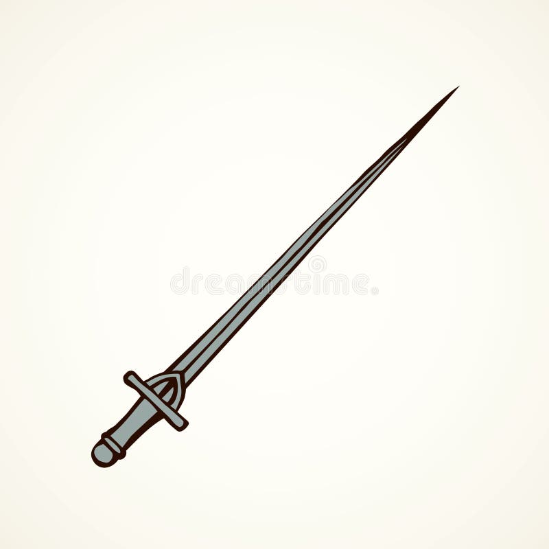Old Epee. Vector drawing stock vector. Illustration of graphic - 114119819