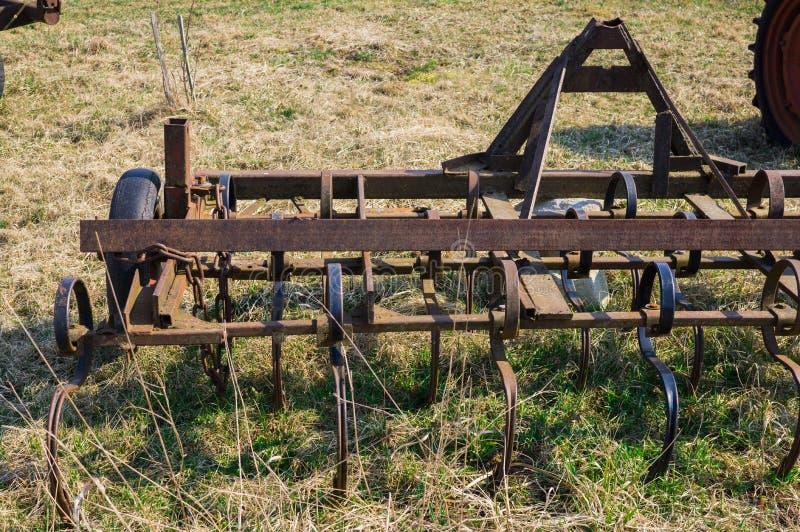 Old Equipment for Agricultural Work in the Field. on the Farm Stock ...