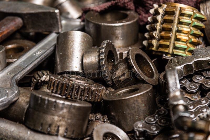 Old Equipment, Tools in a Rustic Style in an Abandoned Mechanical ...