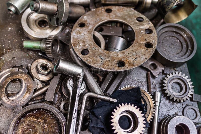 Old Equipment, Tools in a Rustic Style in an Abandoned Mechanical ...