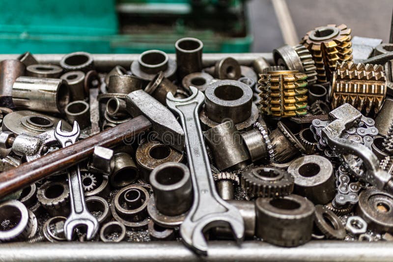Old Equipment, Tools in a Rustic Style in an Abandoned Mechanical ...