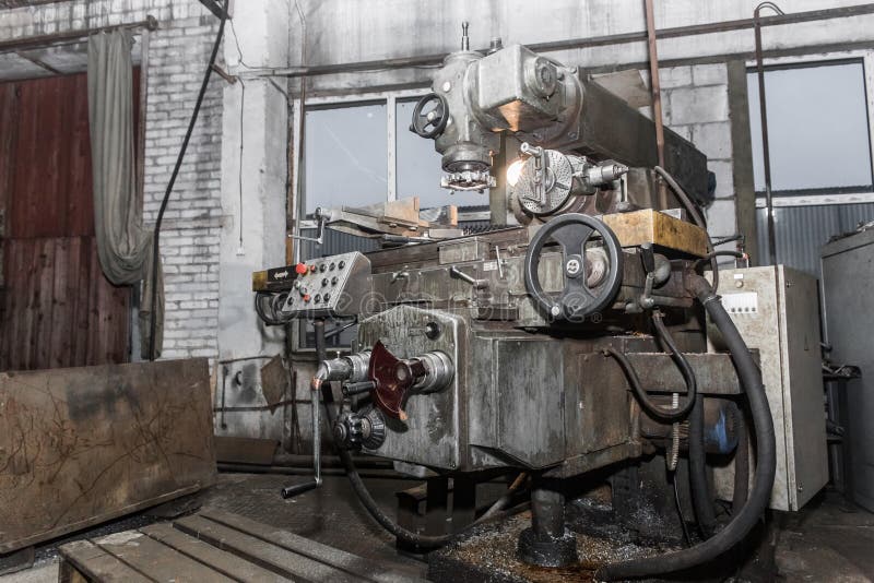 Old Equipment Milling Machine for Metal Processing in the Workshop of ...