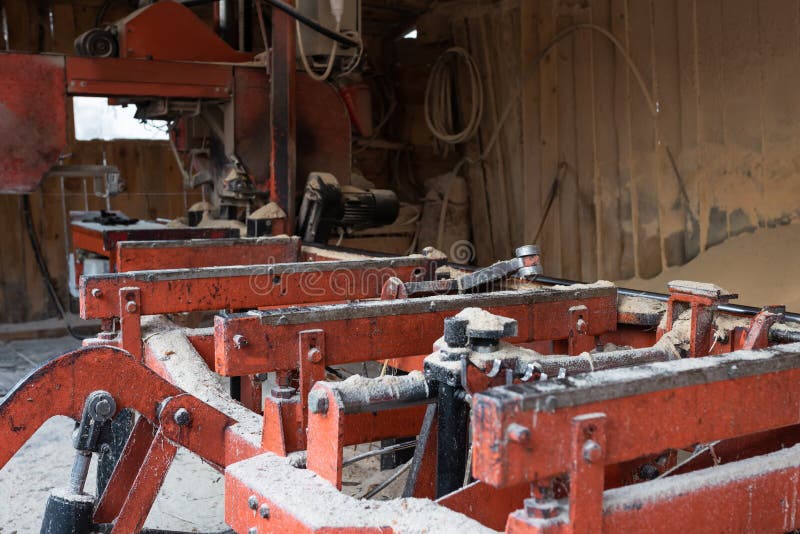 Old Equipment for Processing and Cutting Wood at a Sawmill. Stock Image ...
