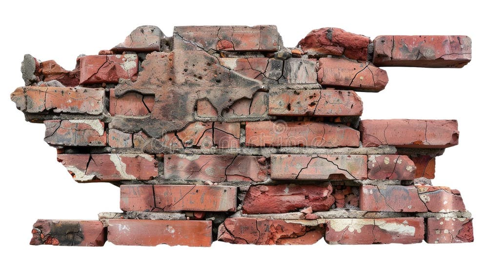 Old Eroded Brick Wall Texture Background Stock Illustration - Illustration of material, shape ...