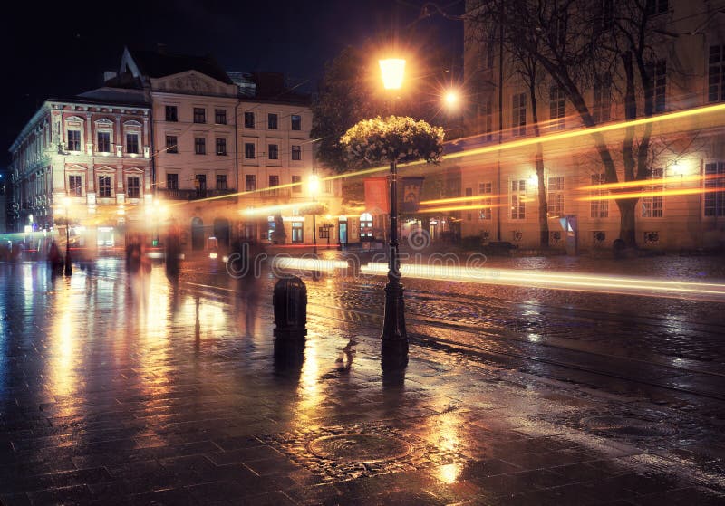 Old European city stock photo. Image of scene, nightscape - 59038628