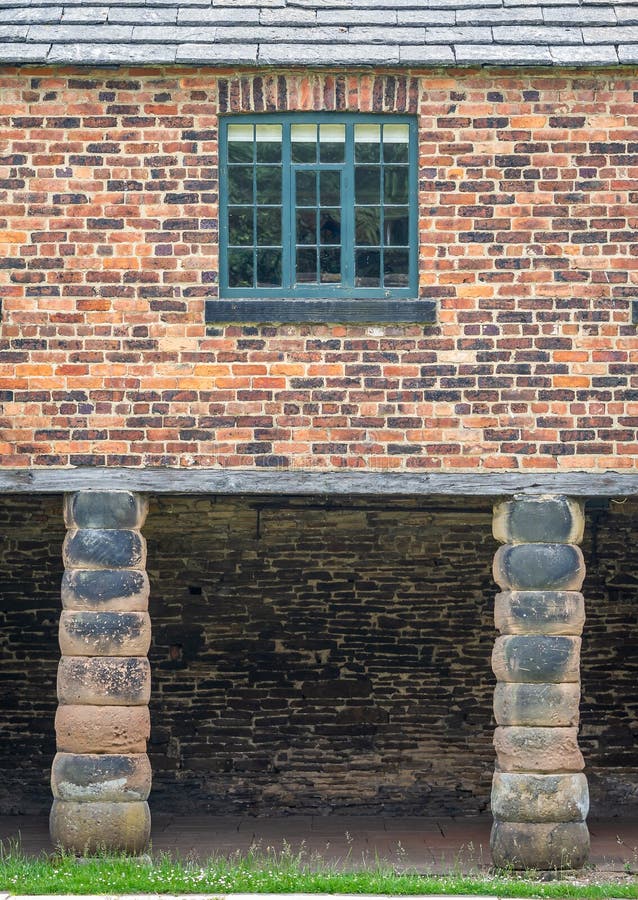 Old European Loading Dock Built with Bricks Supported by Two Col Stock ...