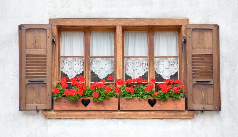 Old European Wooden Windows Stock Image - Image of village, antique ...