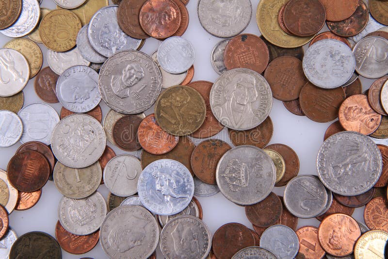 Old World Coins As World Map Stock Photo - Image of coin, investment ...