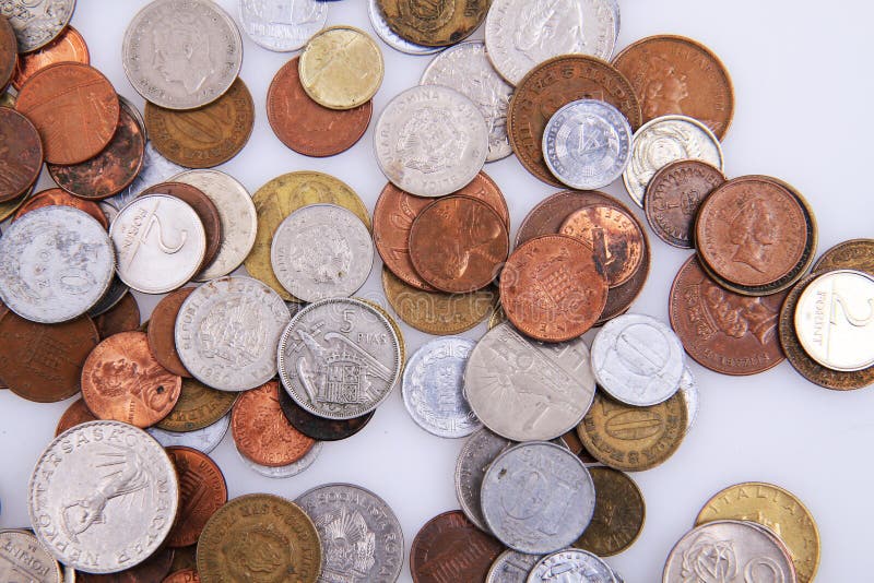 Old World Coins As World Map Stock Photo - Image of coin, investment ...