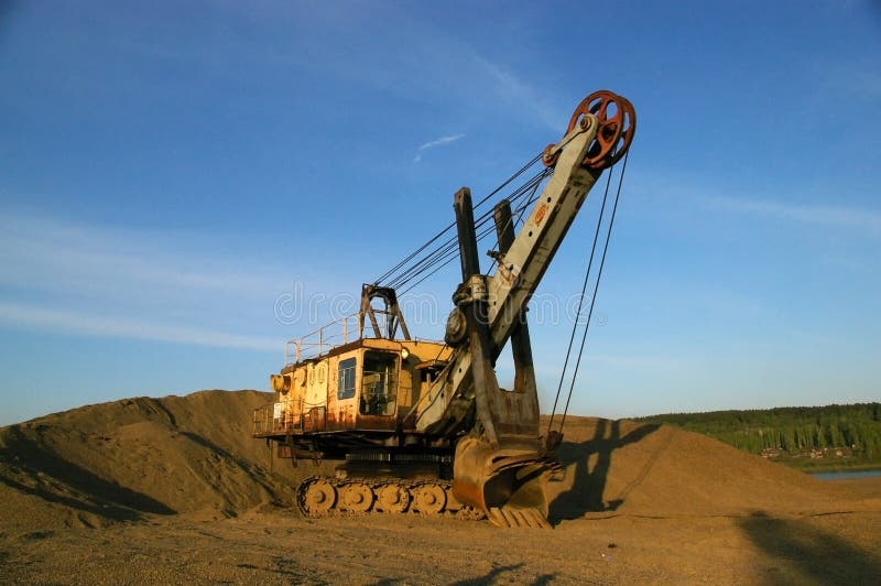An old excavator stock image. Image of sand, industrial - 5438577