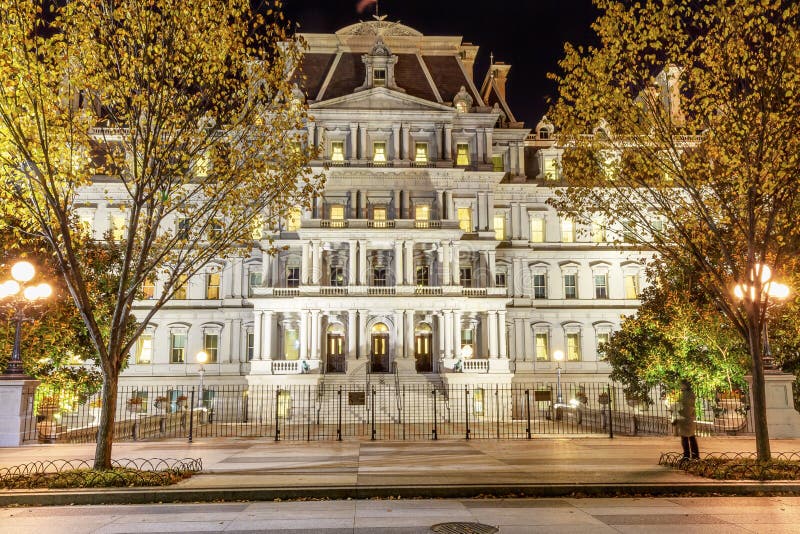Old Executive Office Building Night Washington DC Stock Photo - Image ...