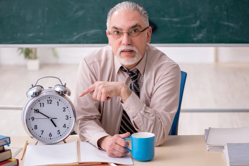 Old Male Teacher in the Classroom Stock Photo - Image of exam, lecture ...