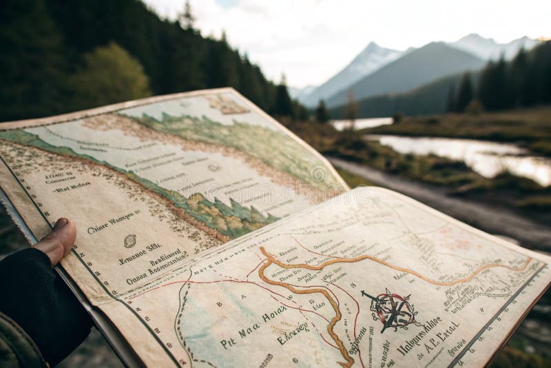 Old Exploration and Adventure Map Background or Backdrop Stock ...