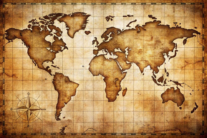 Old Exploration and Adventure Map Background or Backdrop Stock ...