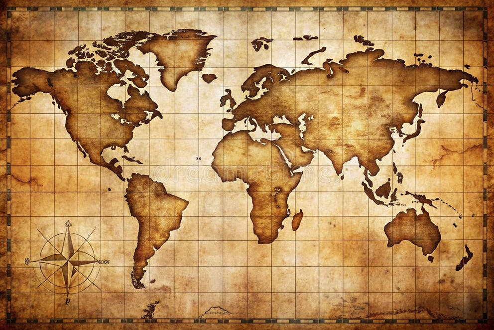 Old Exploration and Adventure Map Background or Backdrop Stock ...