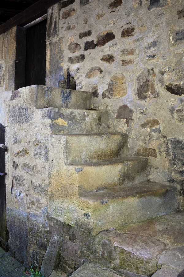 Old Exterior - Stone Staircase in a Castle Stock Photo - Image of wall ...