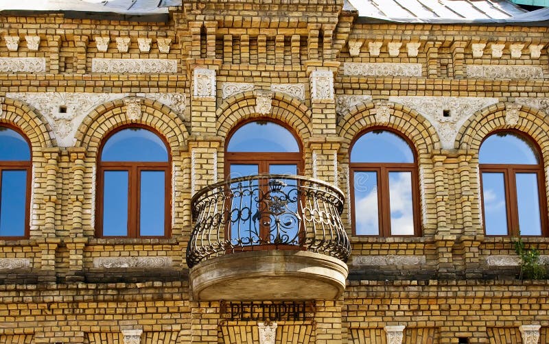 Old facade with balcony stock photo. Image of historical - 12006142