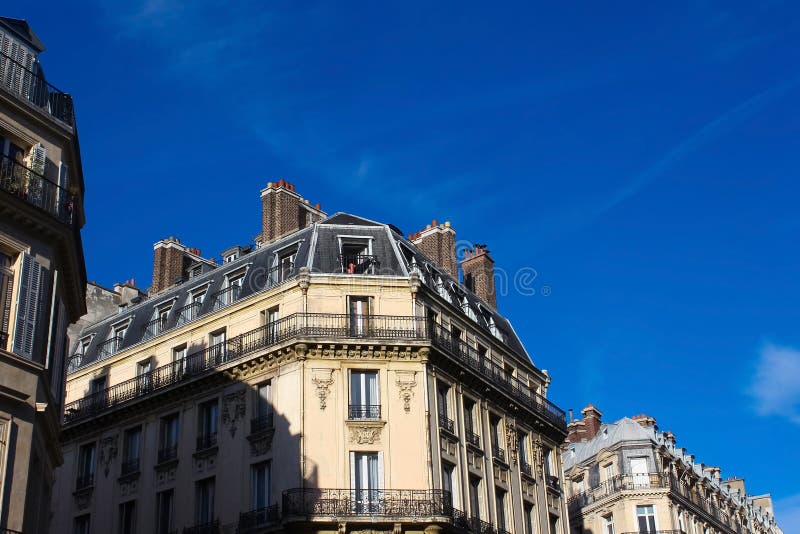 The Old Facade at Center of Paris Stock Image - Image of center ...