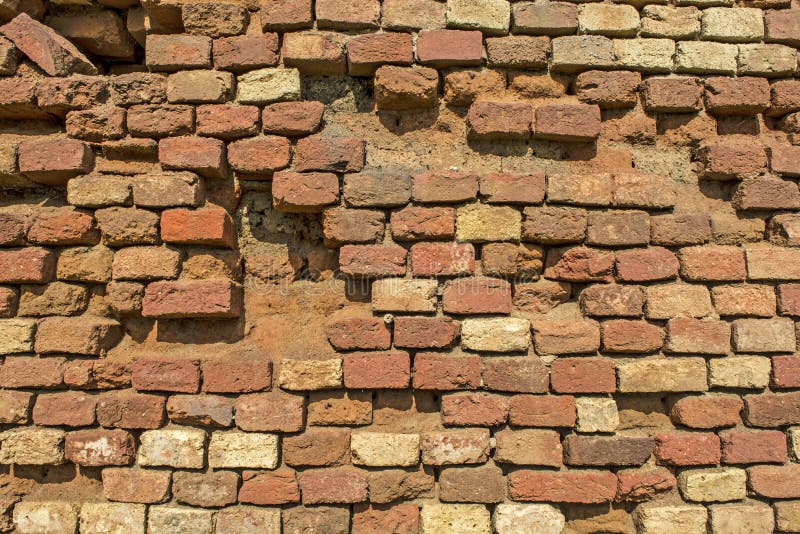 Decrepit Facade of the Old Brick House Stock Image - Image of garden ...